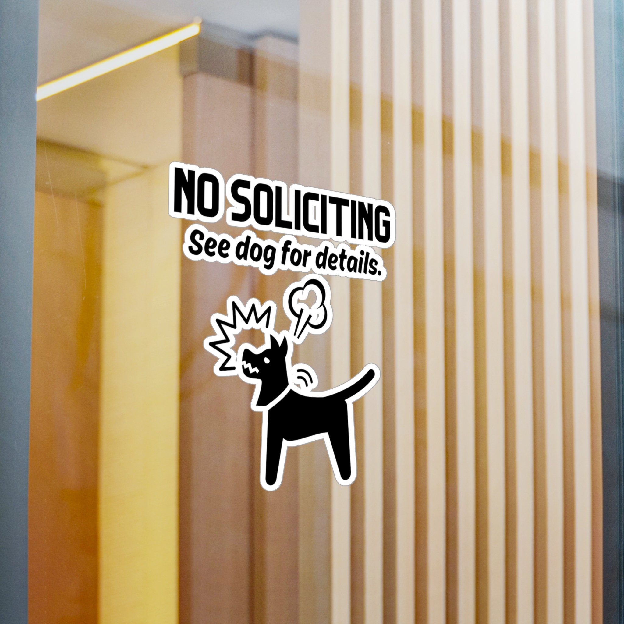 Funny No Soliciting Vinyl Decal - 'see Dog for Details' Front Door Sign ...