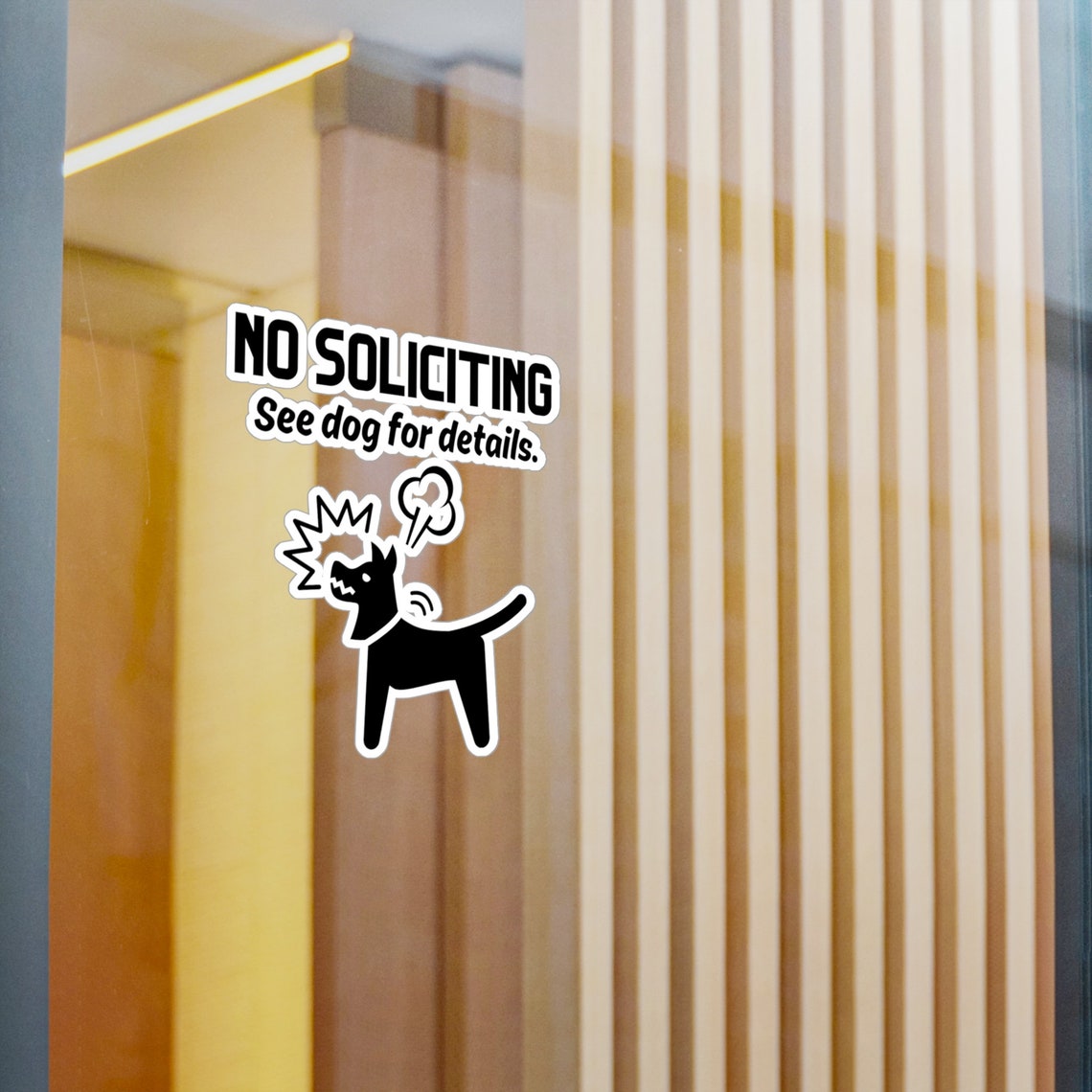 Funny No Soliciting Vinyl Decal - 'see Dog for Details' Front Door Sign ...