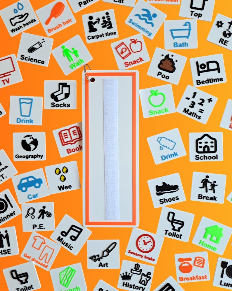 Daily Routine Visual Schedule Bundle - Board With 20 Velcro Tags and ...