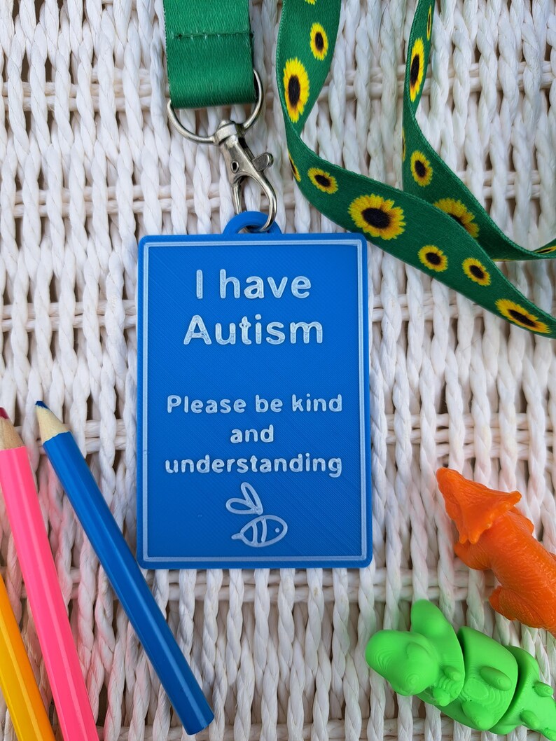 Autism ID Tag - I Have Autism Please Be Kind - Custom Keychain - 6 ...