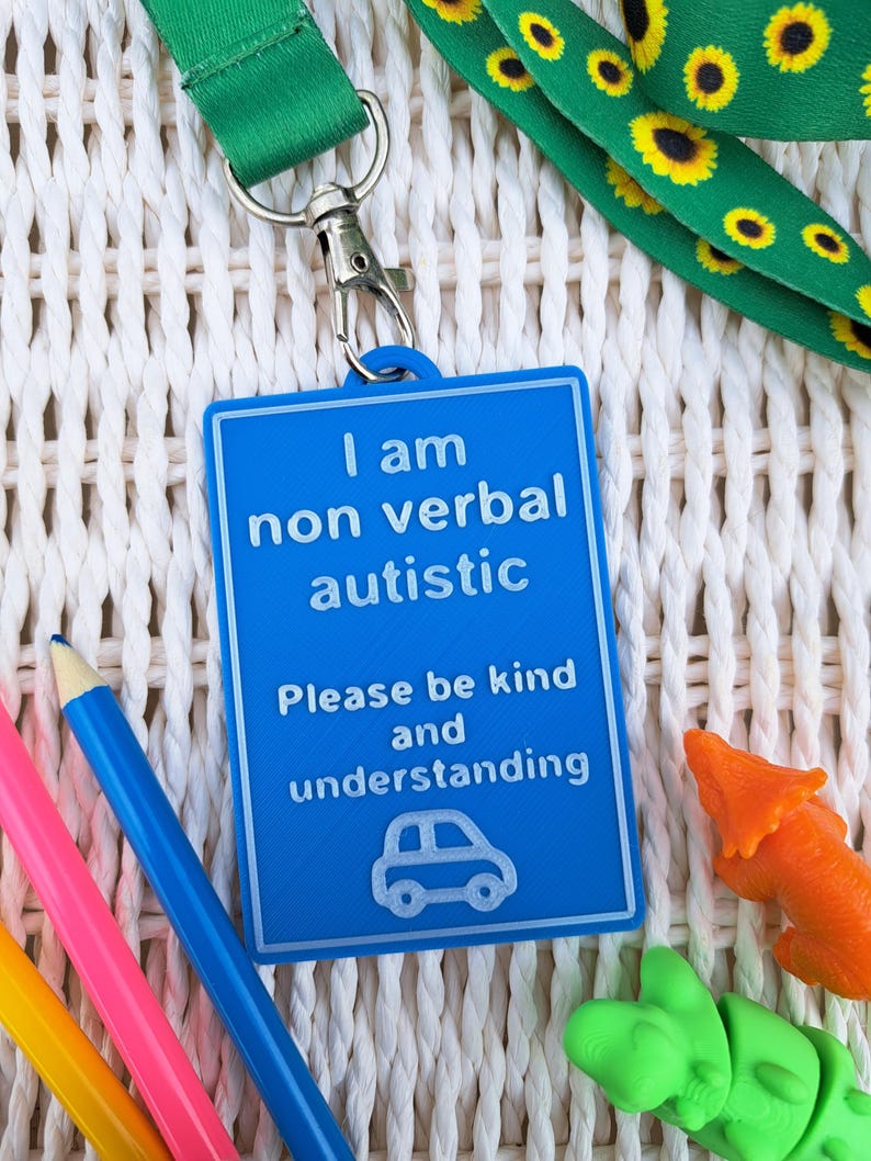 Non Verbal Autistic ID Tag: Custom Autism Awareness Keychain - Etsy