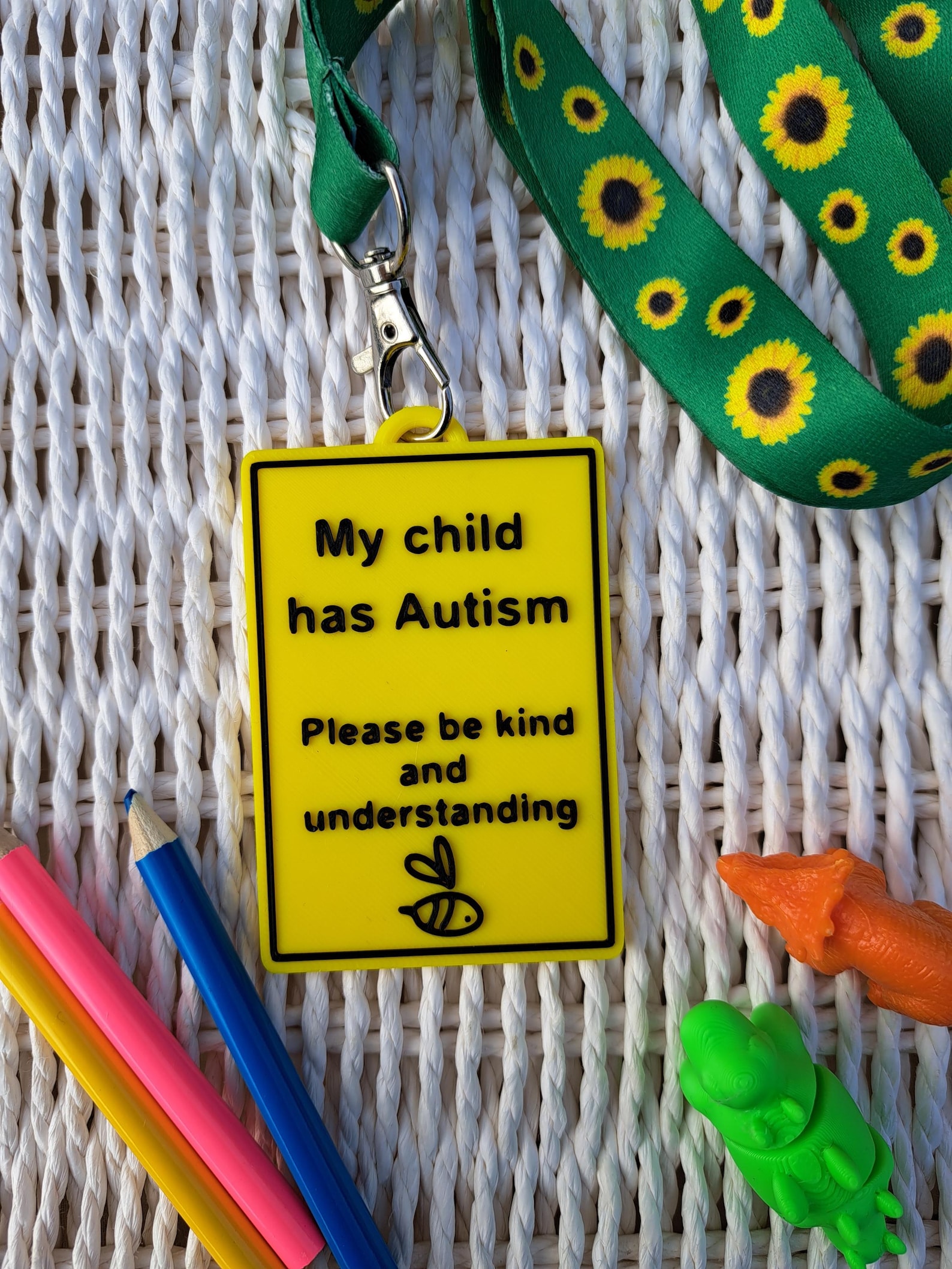 Autism ID Tag - My Child Has Autism Please Be Kind - Custom Keychain ...