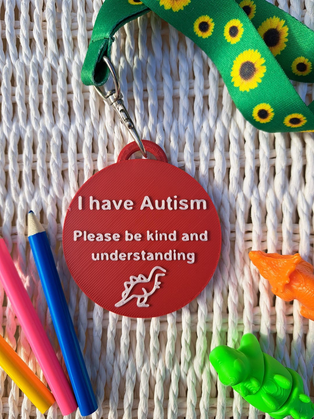 Autism Awareness ID Tag: 'I Have Autism' Keychain for Backpack or ...