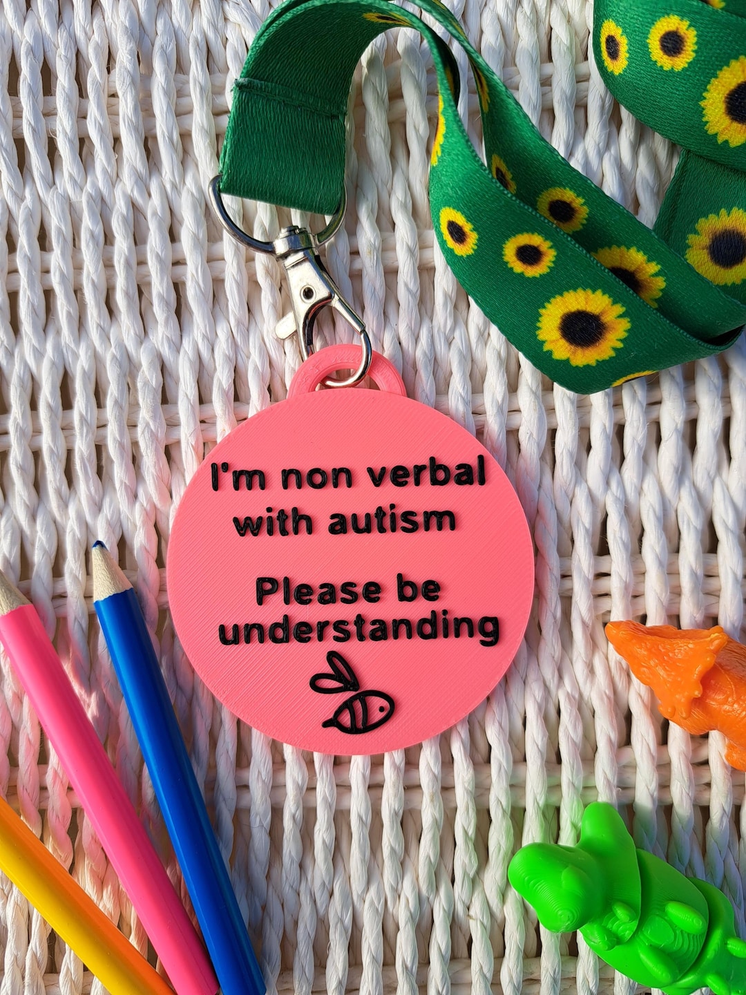 Non Verbal Autism ID Tag: Backpack, Lanyard, or Keys - Etsy