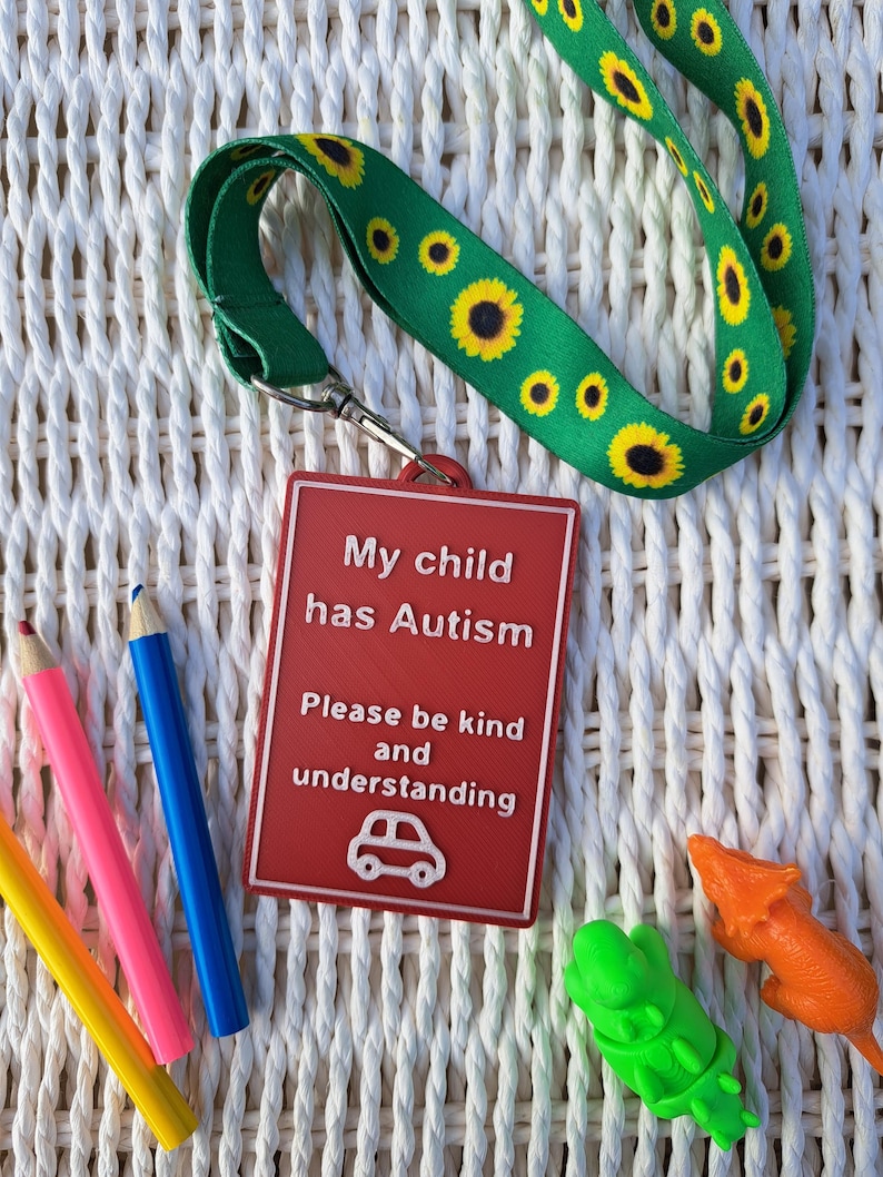 Autism ID Tag - My Child Has Autism Please Be Kind - Custom Keychain ...