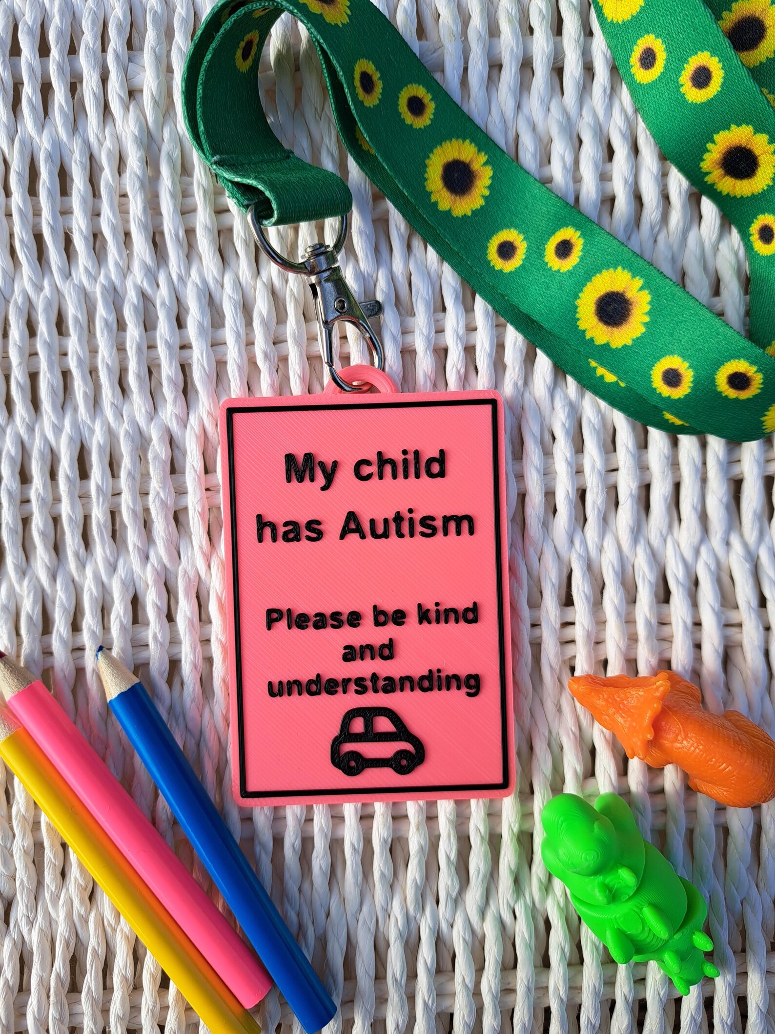 Autism ID Tag - My Child Has Autism Please Be Kind - Custom Keychain ...