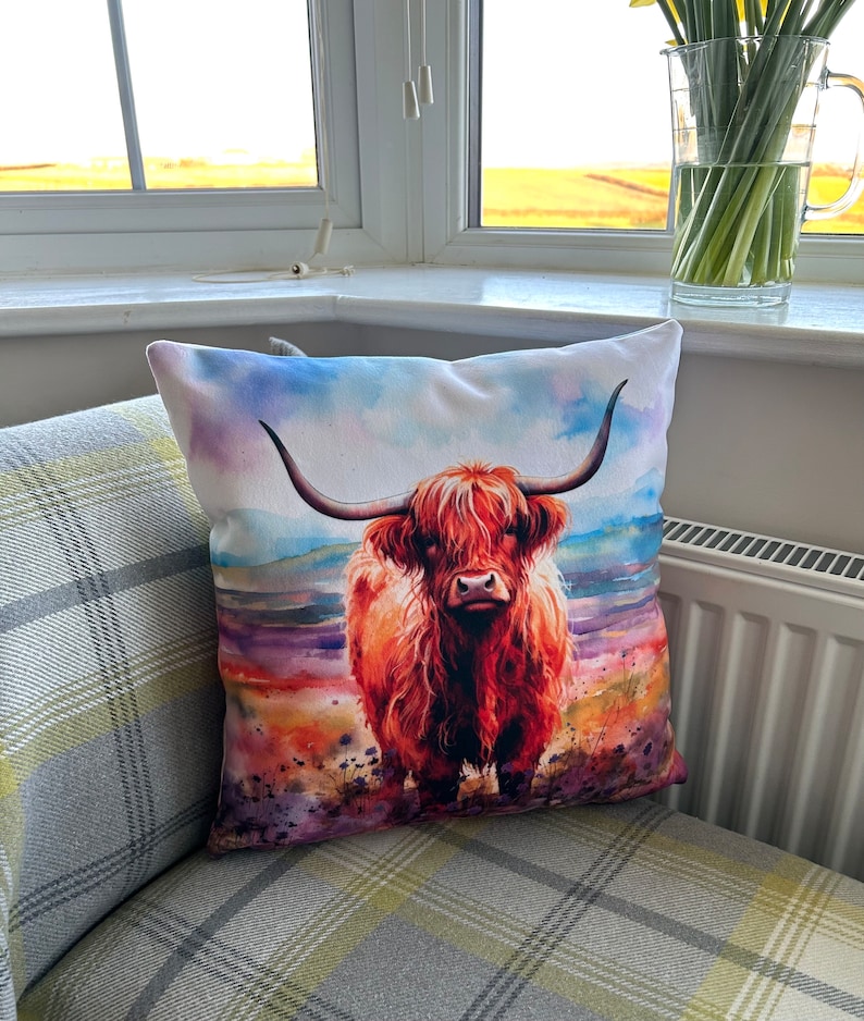 Luxury Velvet Highland Cow *cushion Cover Only* - Size Approx 16x16 ...