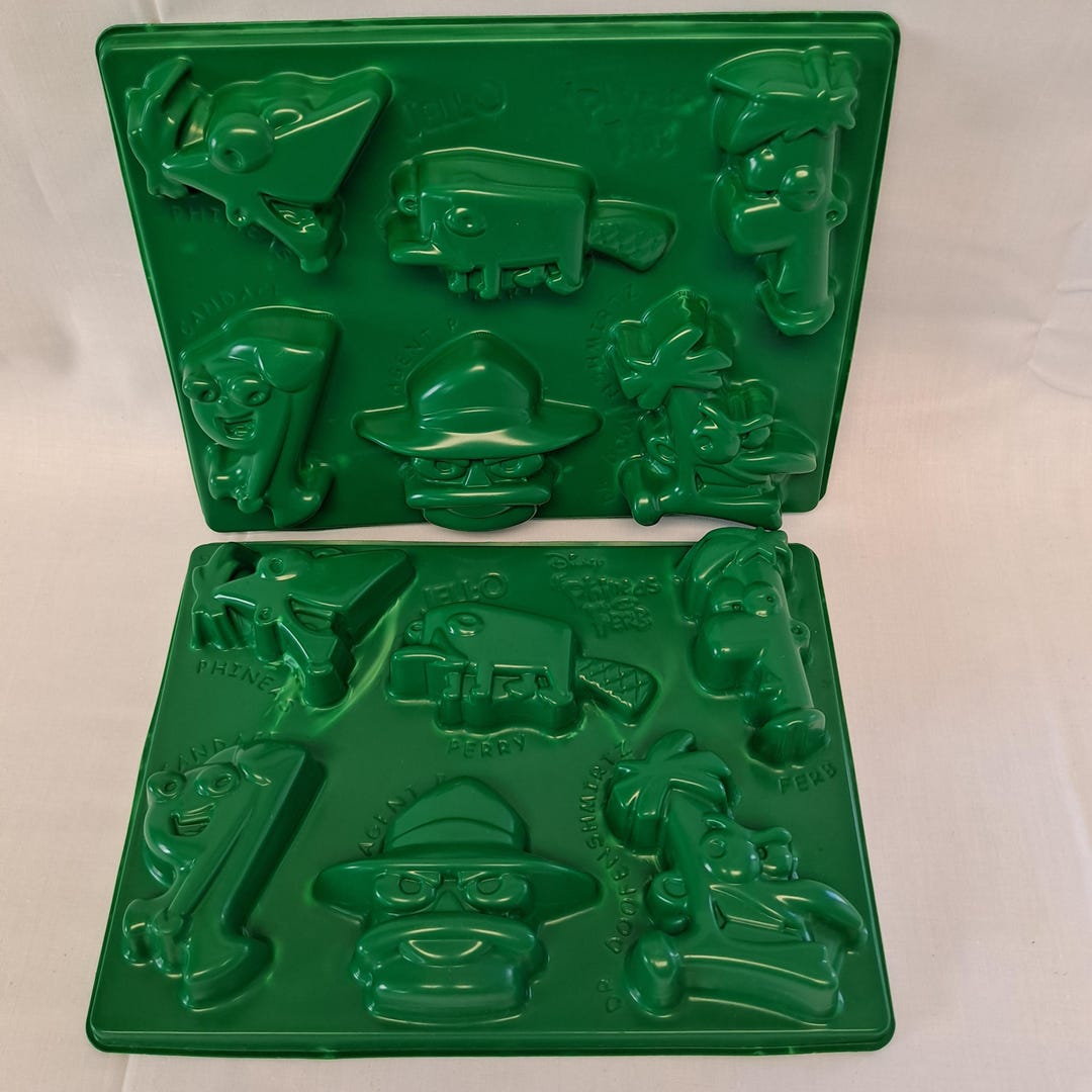 Disney Lot 2 PHINEAS and FERB Jell-o Jigglers MOLDS Jello Candy Gelatin ...