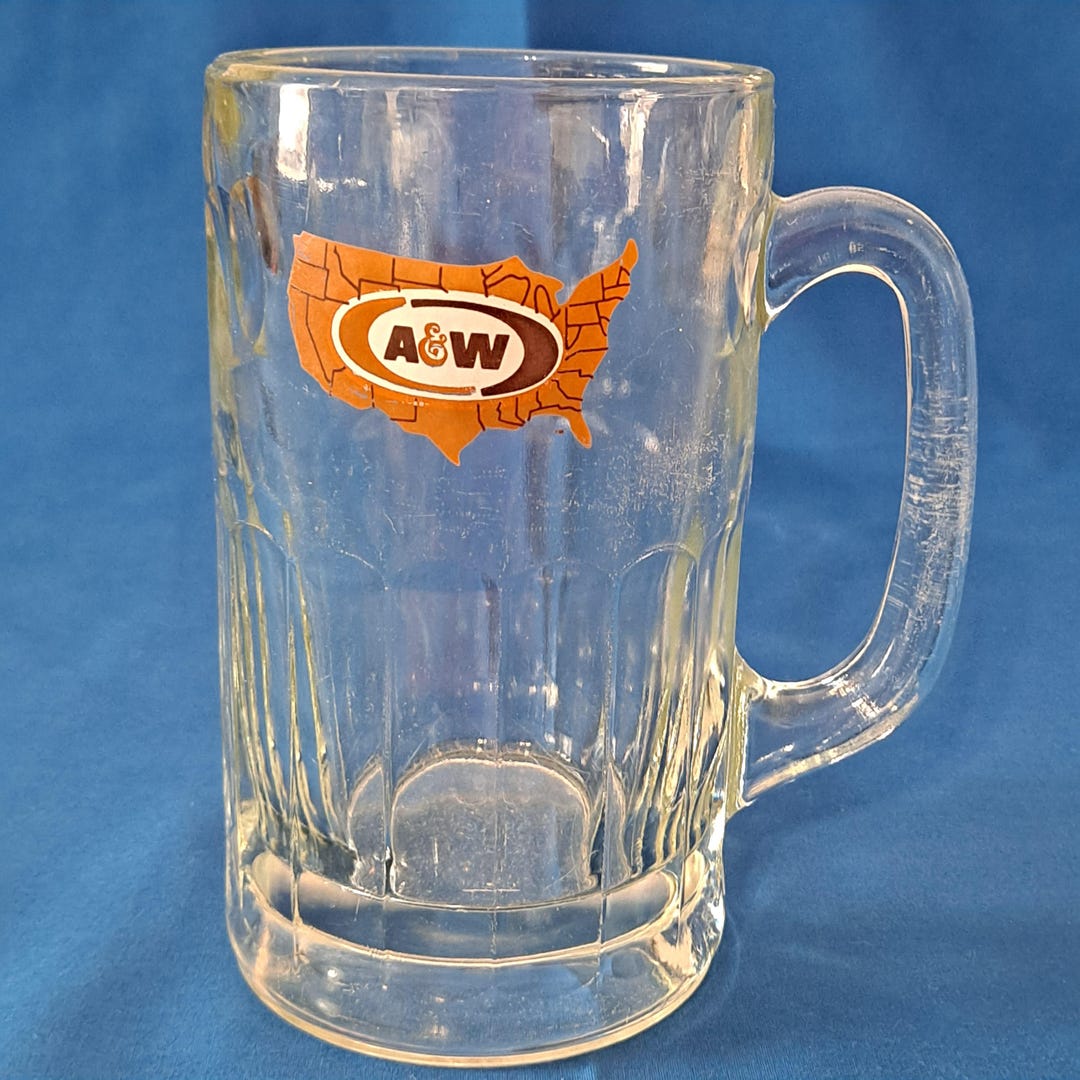 Vintage A&W Root Beer 5 3/4" Glass MUG Float Cup Tumbler Classic A W ...