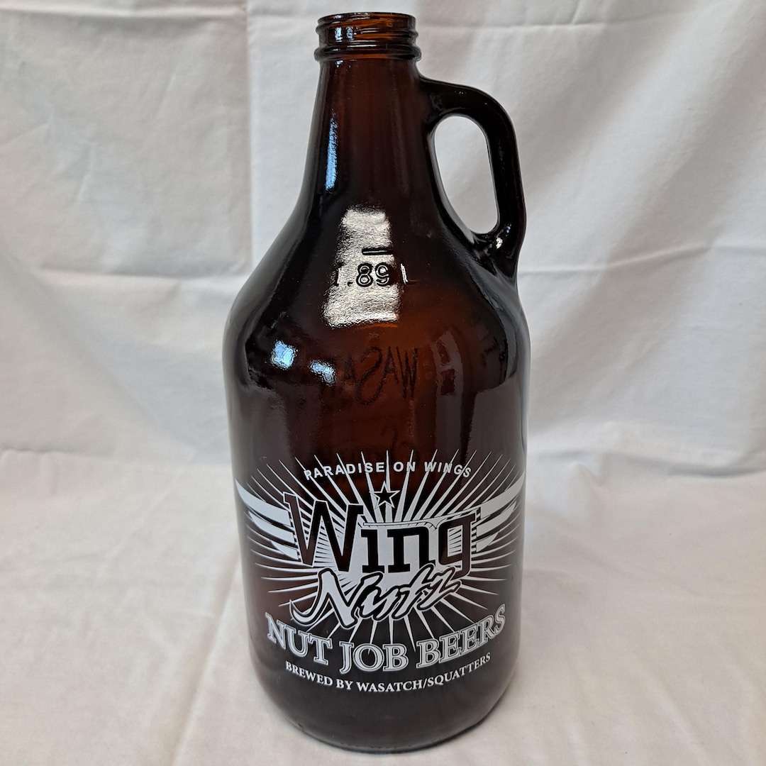 Wing Nutz NUT JOB BEERS Jug 64 Oz Glass Bottle Wasatch Brewery ...