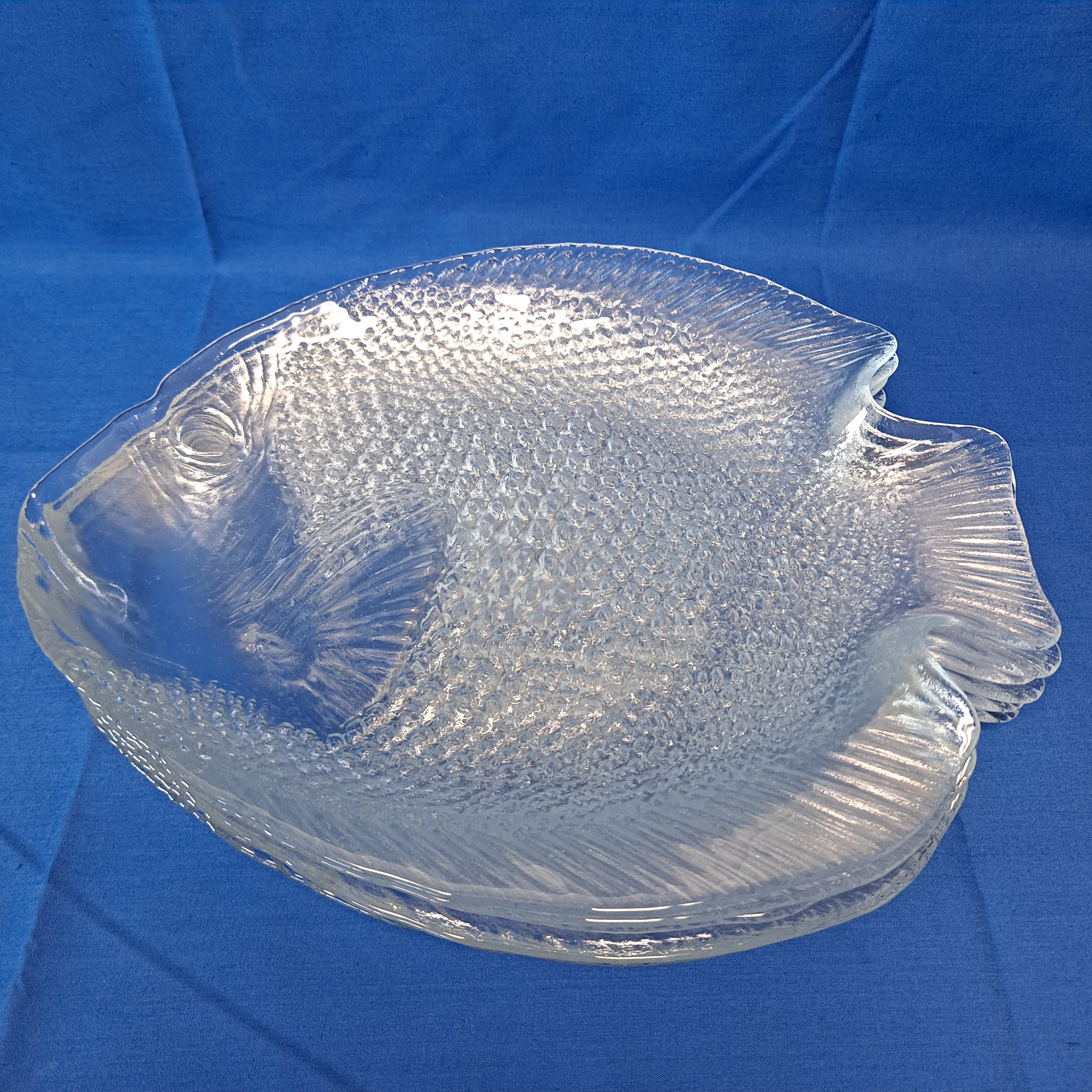 Vintage Lot 6 Arcoroc Poisson Glass FISH Serving PLATES Embossed Tray ...