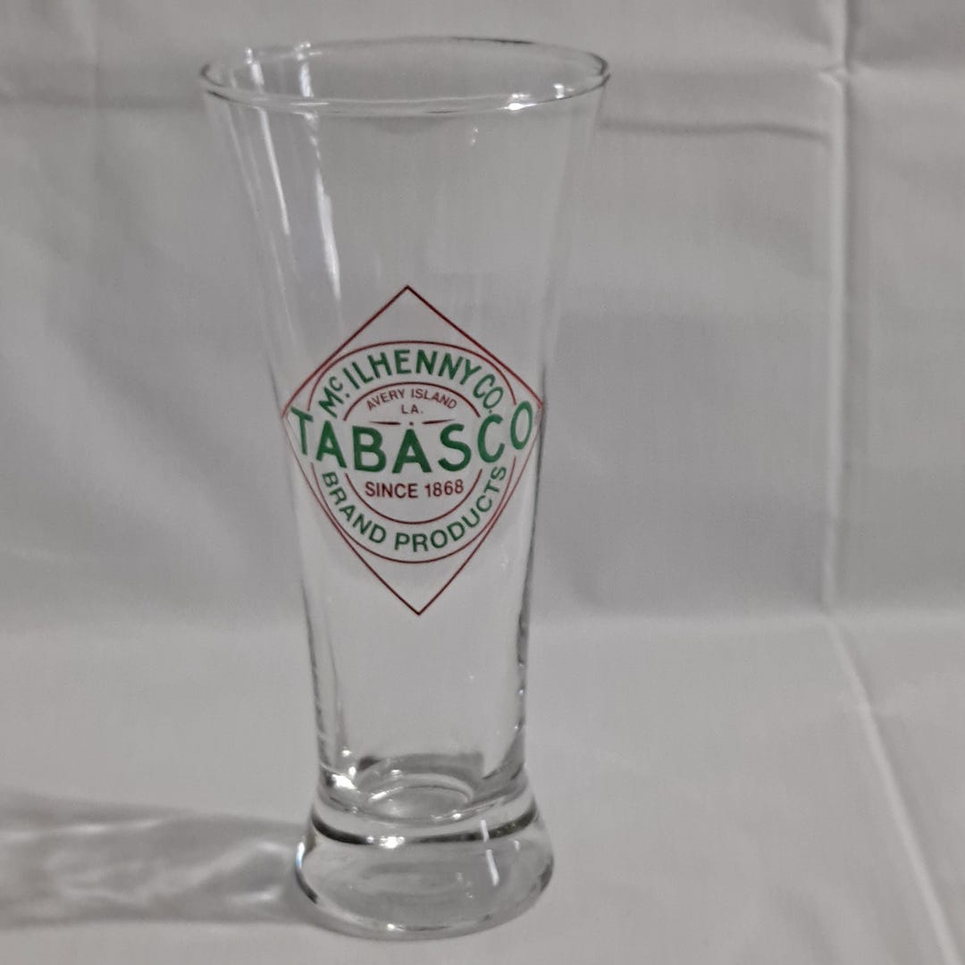Vintage TABASCO HOT SAUCE Pilsner Beer Glass Drink Beer Lager Mcilhenny ...