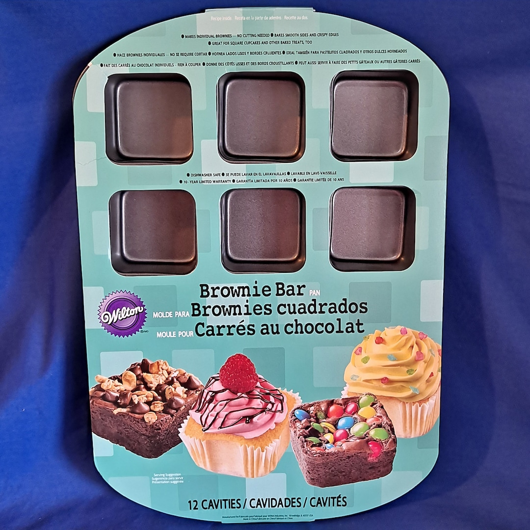 Wilton BROWNIE BAR PAN Squares Oven Baking Mini Cake Individual Muffin ...