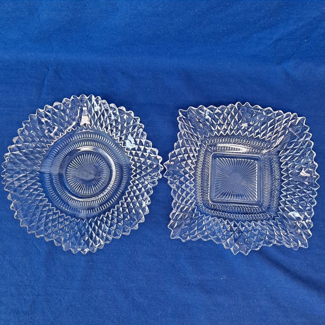 Lot 2 Federal Glass TRADITIONS BON BON Plates Cookie Candy Nut Snack ...