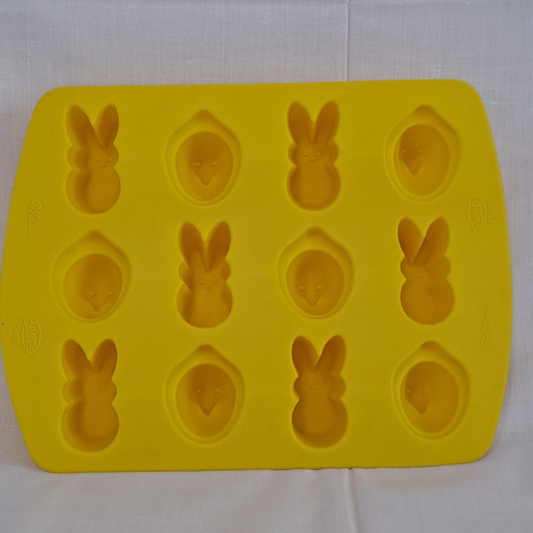 Wilton Silicone PEEPS MOLD Chicks Bunnies Bunny Easter Baking Pan Treat ...