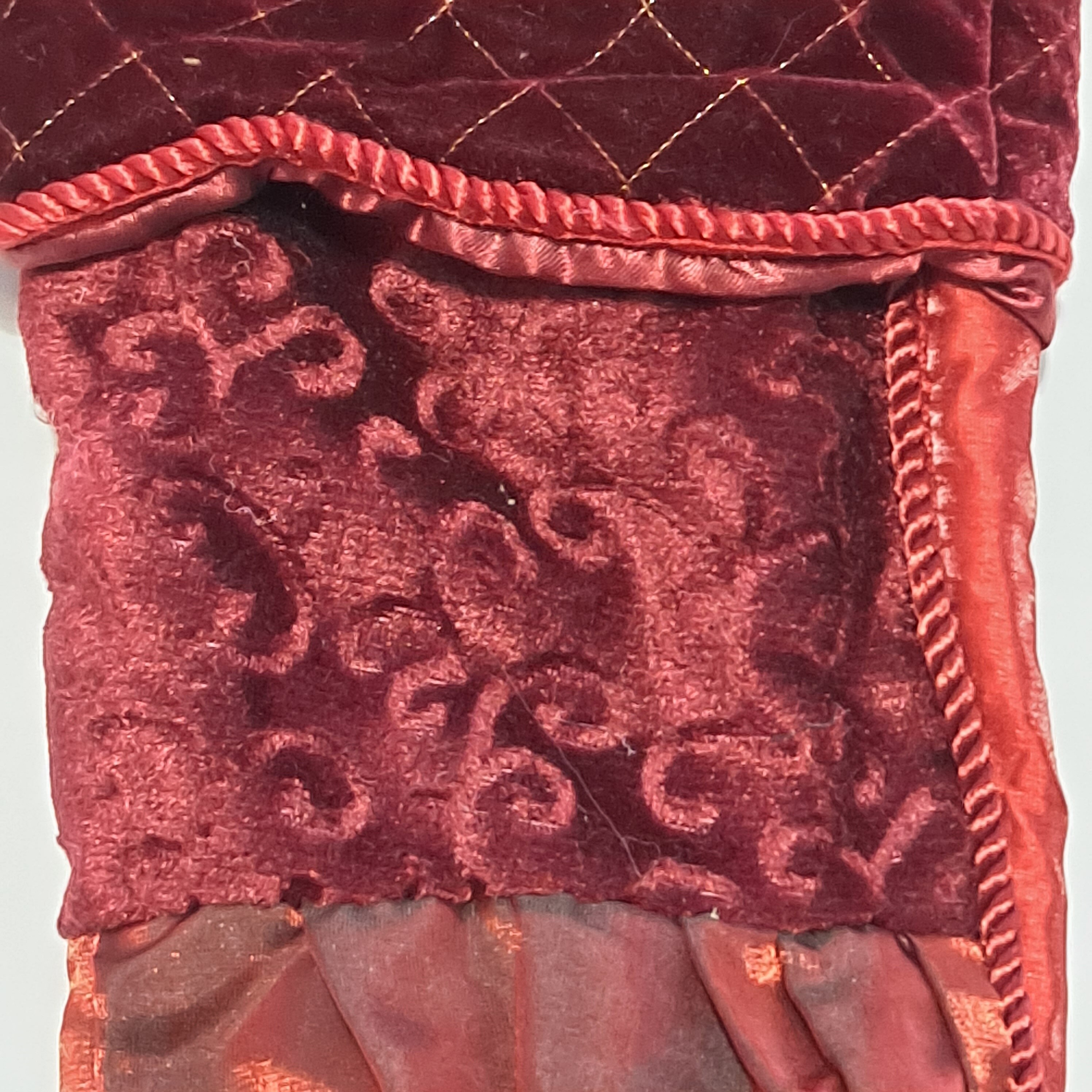 Dillard's Trimmings Victorian ELF Shoe CHRISTMAS STOCKING Satin Tassels ...