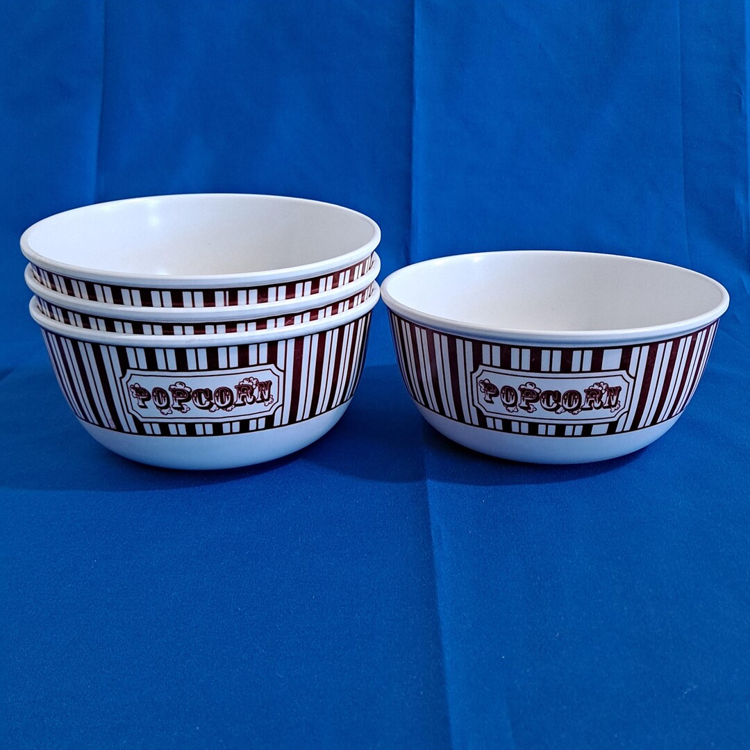 Set 4 Nauvoo House POPCORN BOWLS Melamine Buckets Tubs Pop Corn Retro ...
