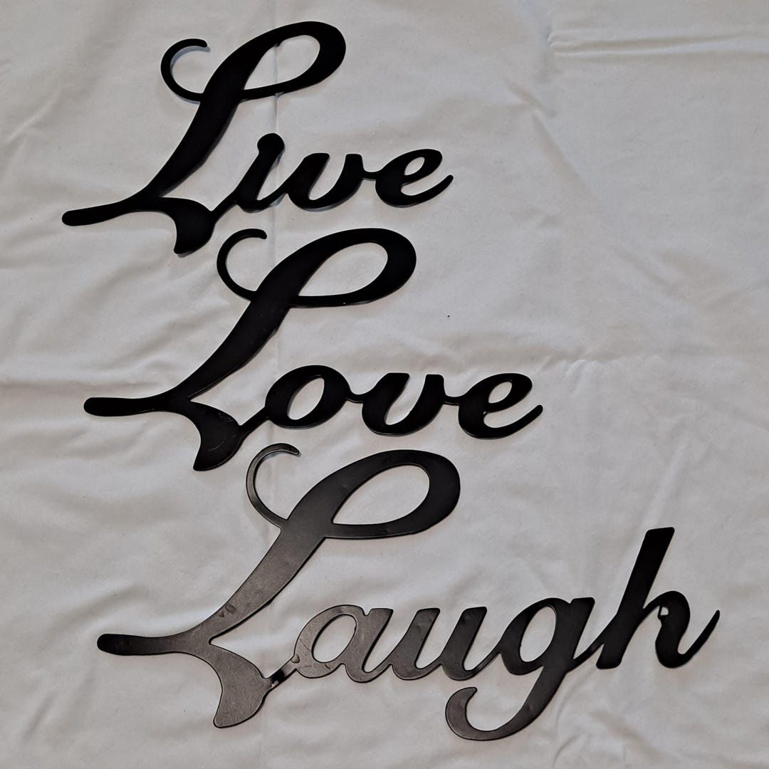 LIVE LOVE LAUGH Wall Decor Black Sign Metal Art Wire Hanging Rustic 12 ...
