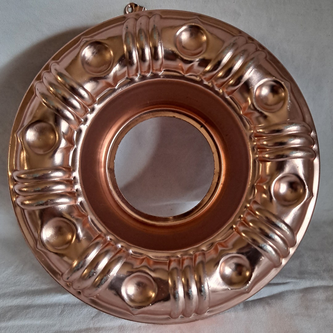 Vintage COPPER Colored RING MOLD Metal Jello Cake Baking Pan Fruit ...