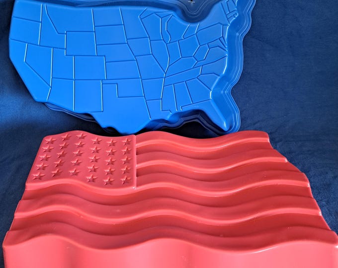 AMERICAN FLAG Map Jell-o MOLD Big Jello Jiggler United States America ...