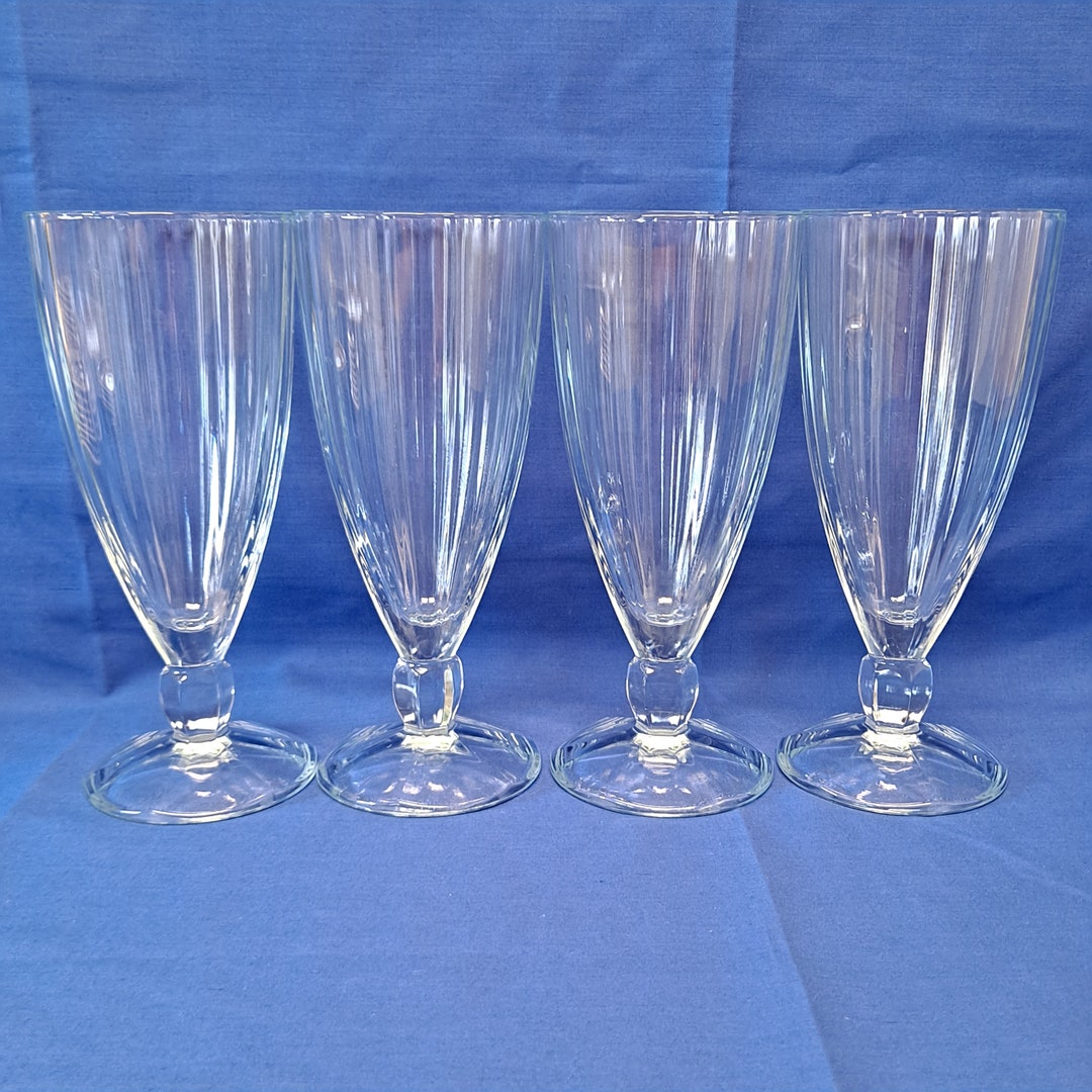 Vintage 4 CRISTAL D'ARQUES-DURAND Quadro Milkshake Milk Shake Glasses ...
