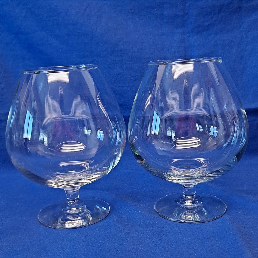 Vintage Lot 2 BRANDI SNIFTER GLASSES Crystal Sniffer Congnac Cocktail ...