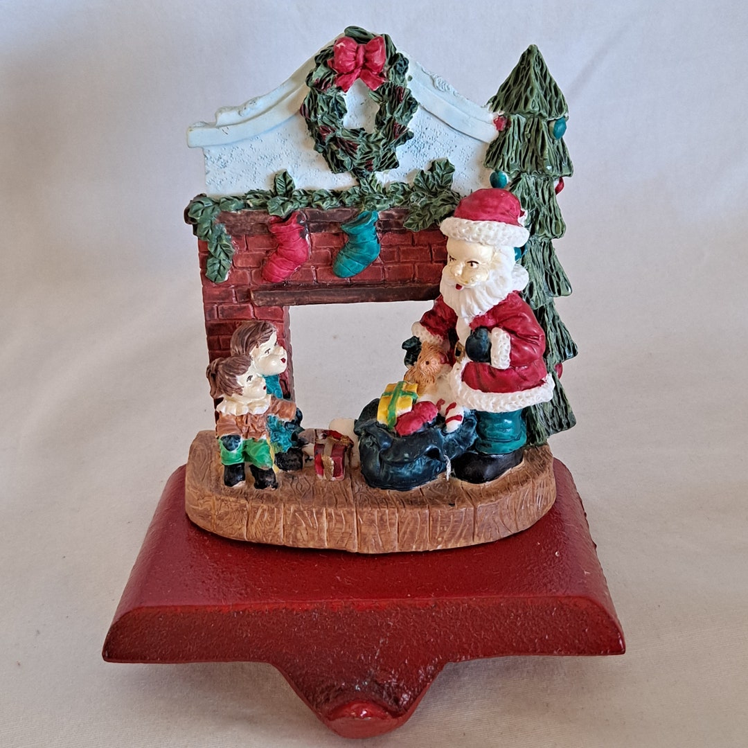SANTA Fireplace Christmas STOCKING HANGER Mantel Sitter Holder - Etsy