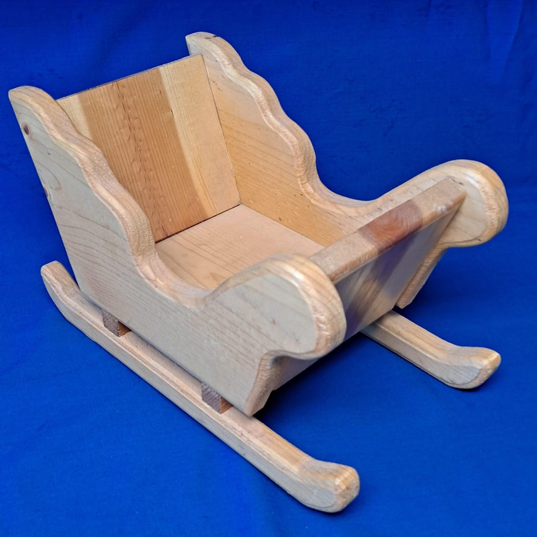 Vintage WOOD Christmas TABLETOP Santa SLEIGH Sled Table Decor 13 Wooden ...