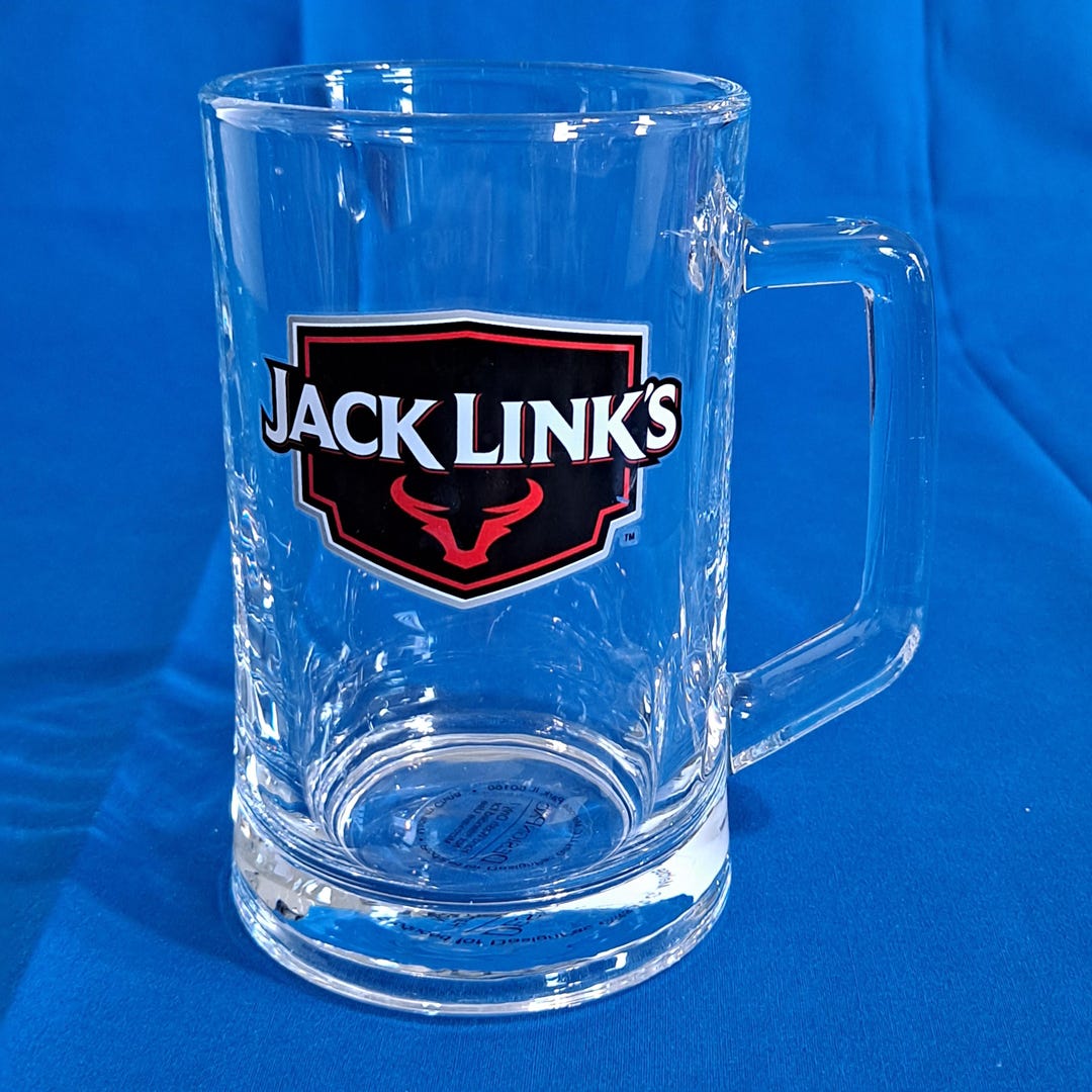 JACK LINKS 5" Glass MUG Float Designpac Cup Tumbler Beef Jerky Soda ...