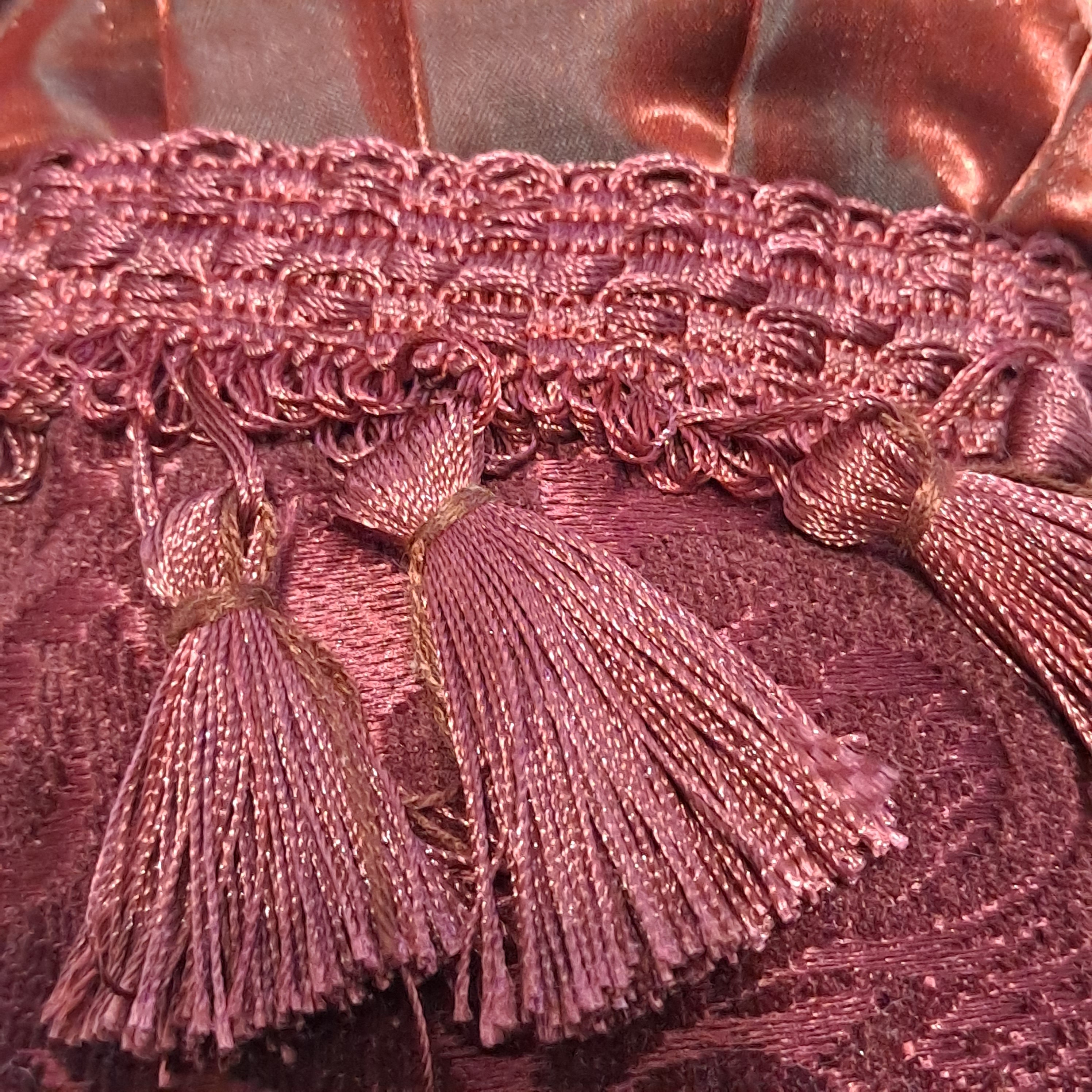 Dillard's Trimmings Victorian ELF Shoe CHRISTMAS STOCKING Satin Tassels ...