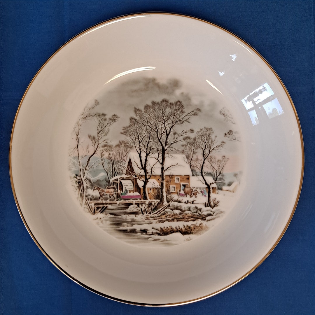 Vintage 1981 Avon CURRIER & IVES Coupe Soup BOWL Cereal 7 1/2" Fine ...