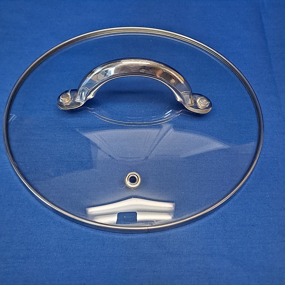 Vintage GLASS REPLACEMENT LID 7 1/4" Metal Handle Cover Pot Pan Skillet ...