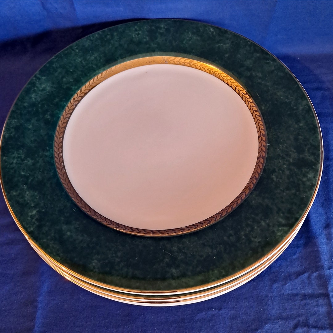 Lot 4 Retroneu Imperial Coll Fine China MALACHITE 240 DINNER PLATE ...