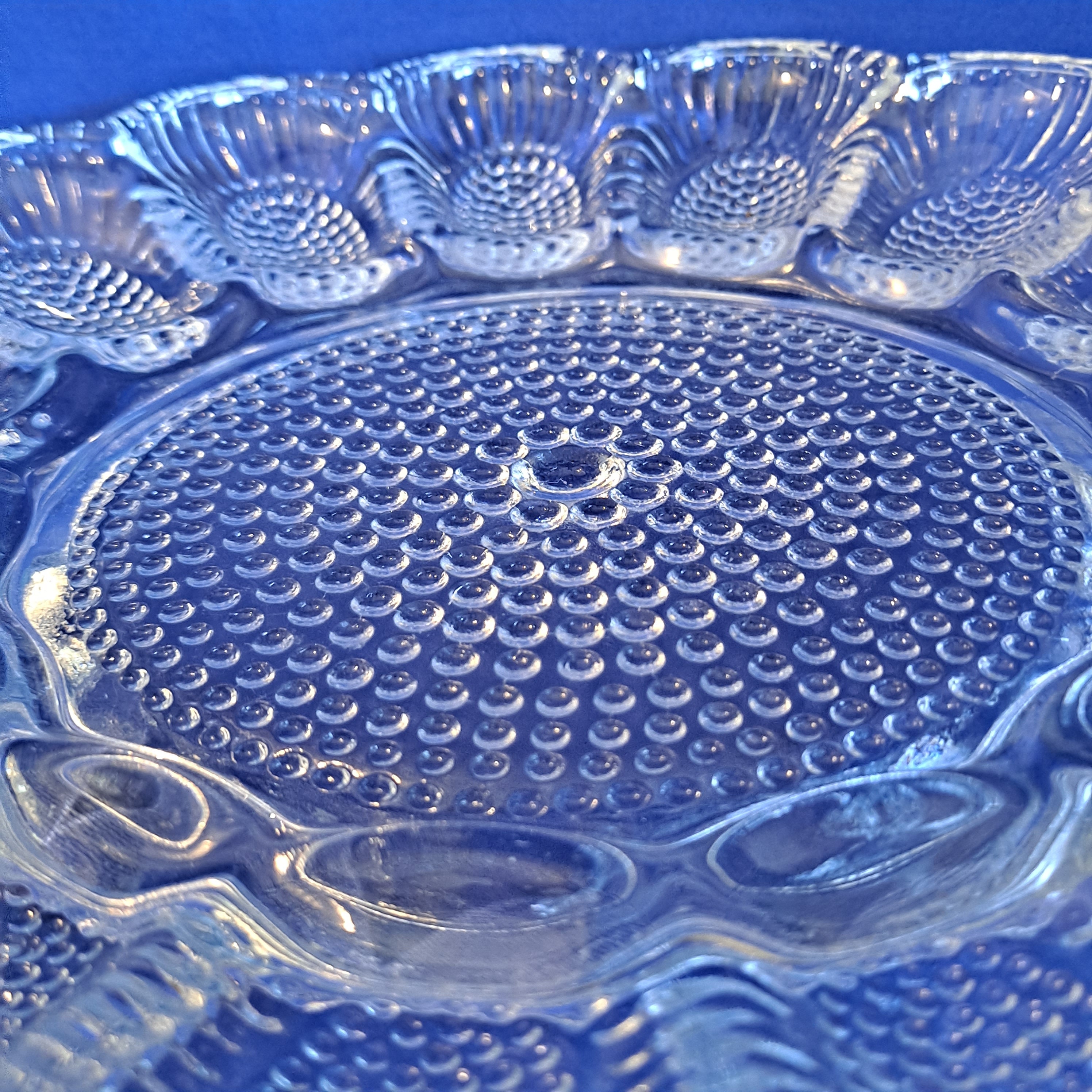 Vintage INDIANA GLASS Hobnail Clear Deviled EGG Holder Serving Dish ...