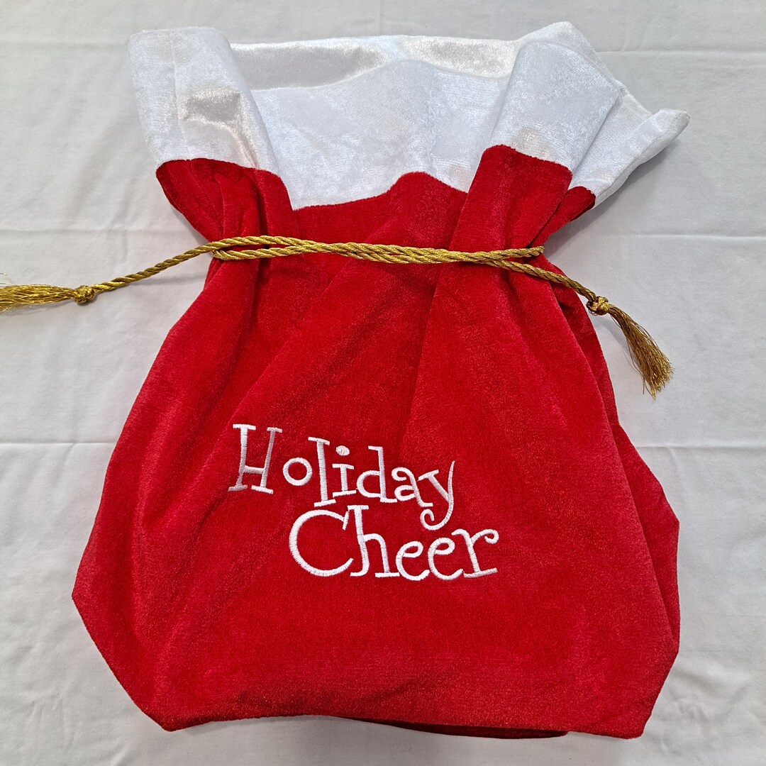 Large CHRISTMAS SANTA Gift SACK Bag Holiday Present Toy Stocking ...
