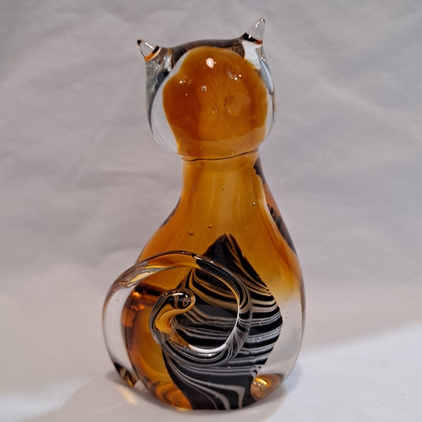 Glass Cat Figurine - Etsy