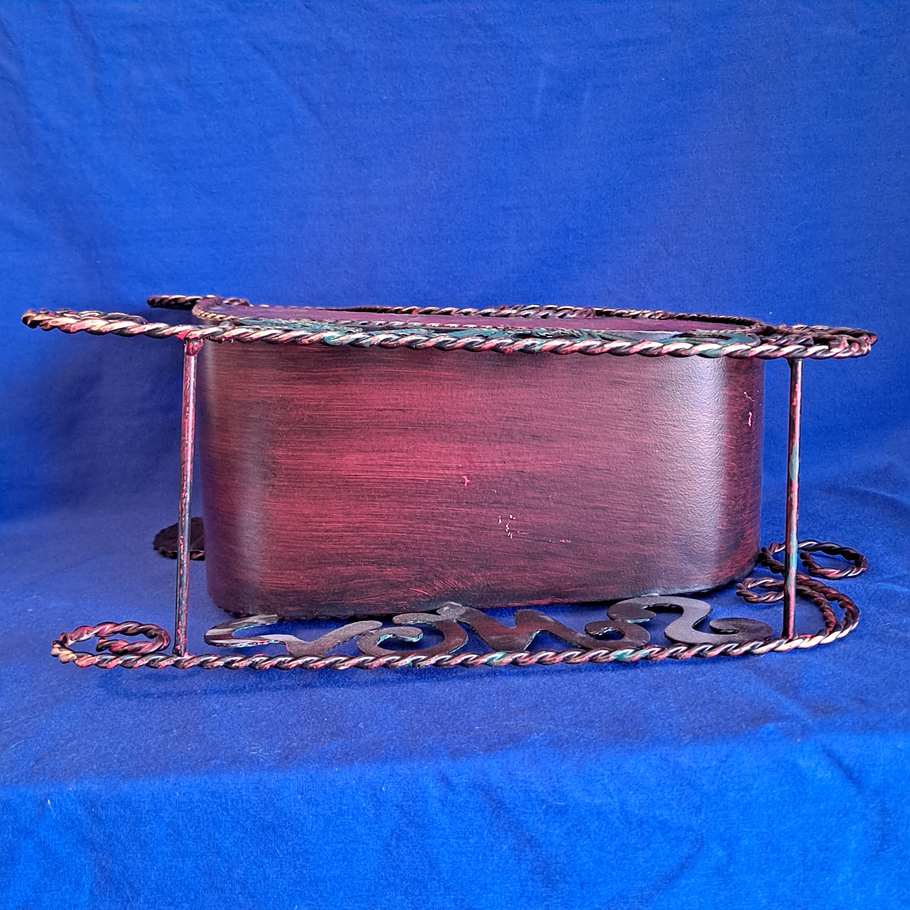 Large Red Metal Christmas TABLETOP SANTA SLEIGH Sled Table Decor Snow ...