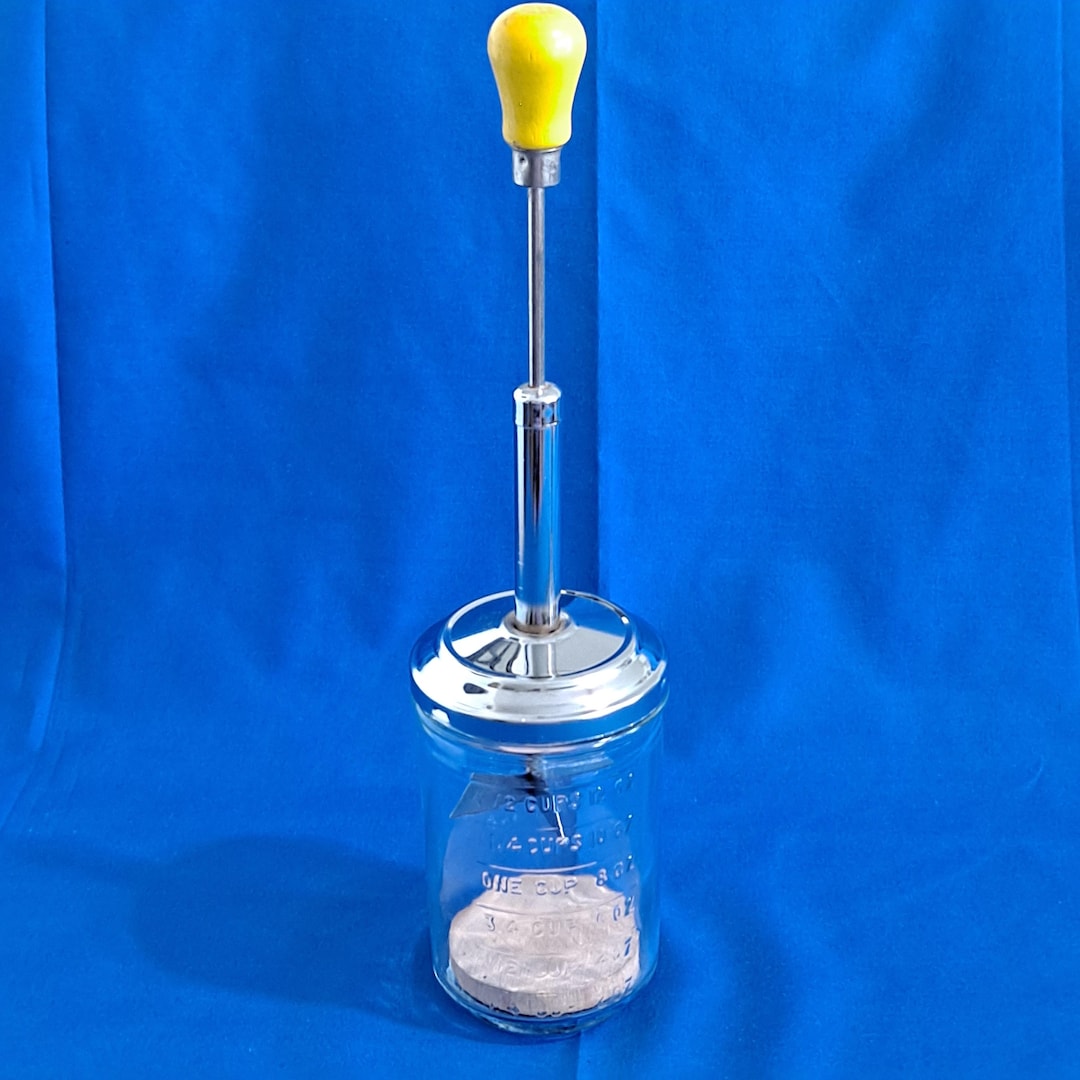 Vintage Hazel Atlas NUT CHOPPER Glass Measuring 12 Oz Jar Bowl 1 1/2 ...
