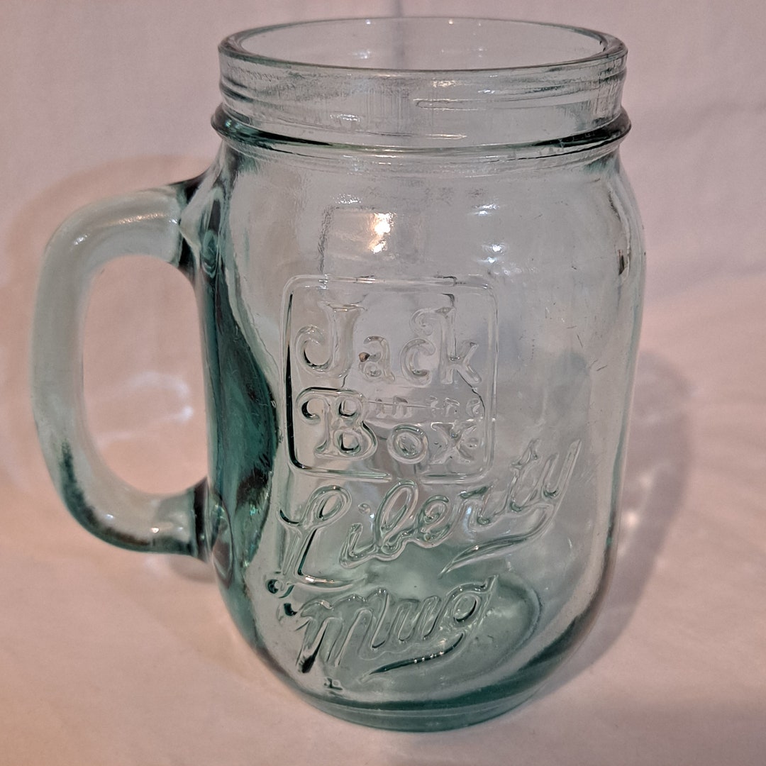 Vintage Jack in the Box LIBERTY Glass MUG Bicentennial 1776 Drinking ...