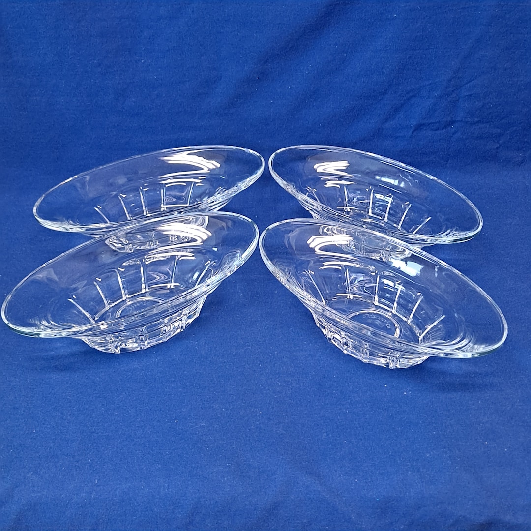 Vintage 4 PASABAHCE BANANA Split Boats Gravy Bowl Relish Clear Glass ...