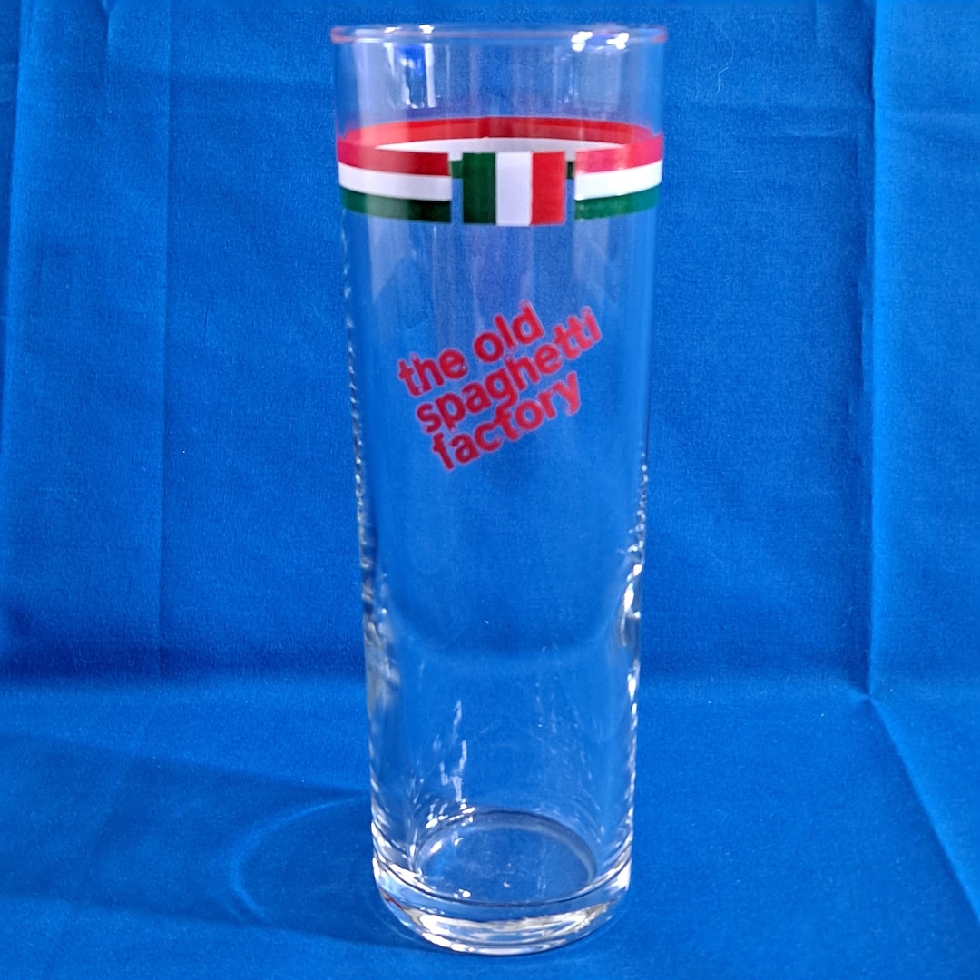 Lot 4 the OLD Spaghetti Factory 7" Drink GLASSES Italian Soda Trolly ...