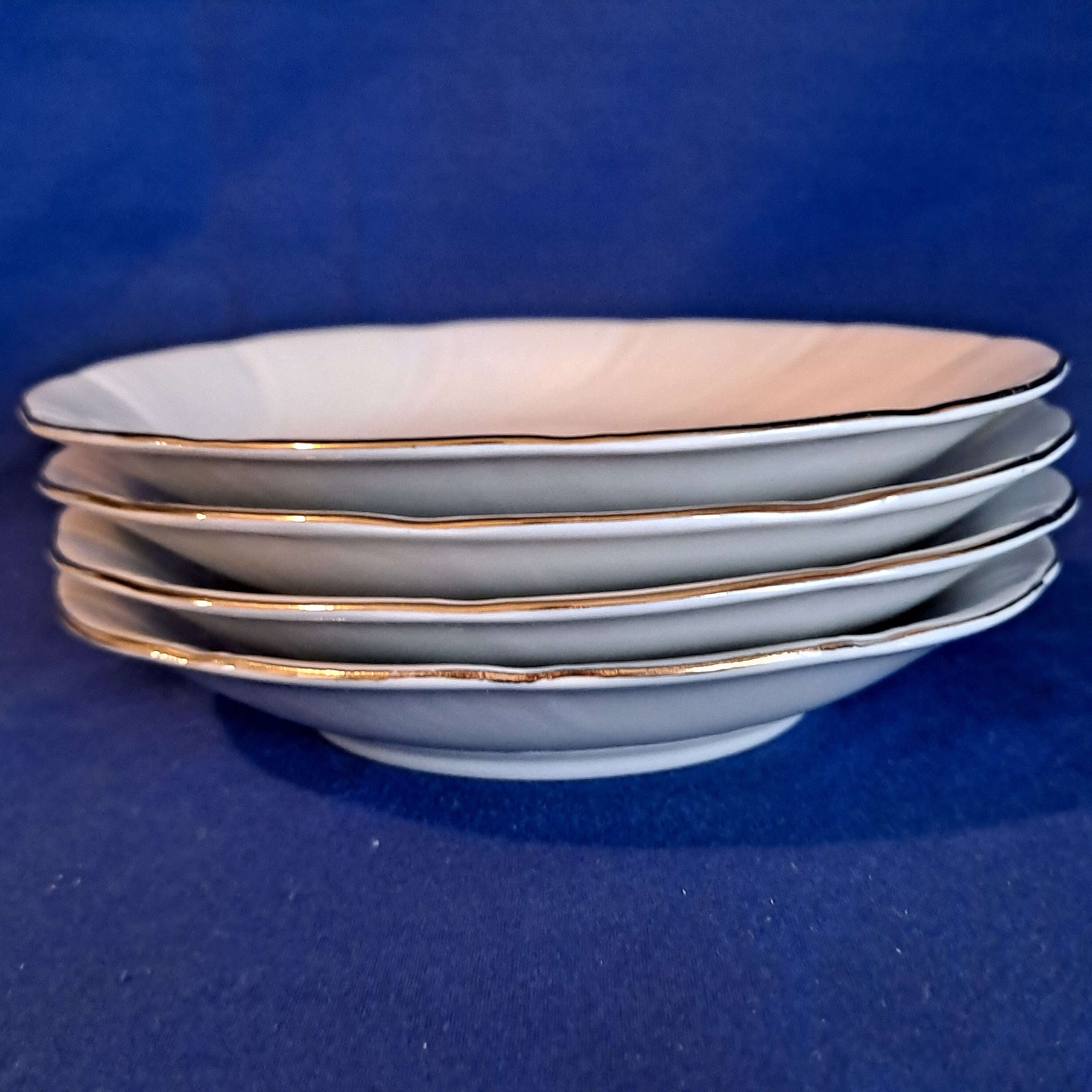 Lot 4 Jamestown China ALLEGRO SAUCERS Bread Plate Gold Trim Swirl ...
