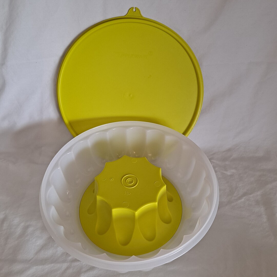 Vintage TUPPERWARE JEL-RING Jell-o Mold Ice #1202 Lime Green 3pc ...