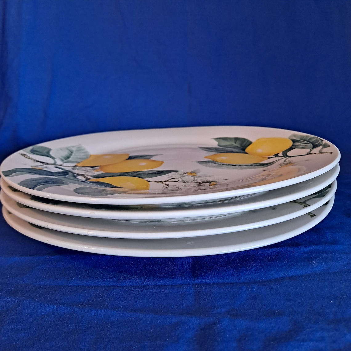 Lot 4 Royal Norfolk 10 1/2" DINNER PLATES LEMONS Salad Bread Dessert ...