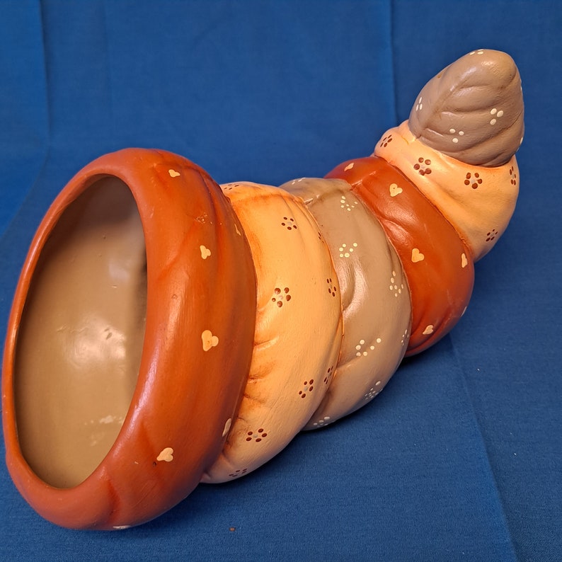 CORNUCOPIA BASKET CENTERPIECE Horn of Plenty Decoration Deco Ceramic ...