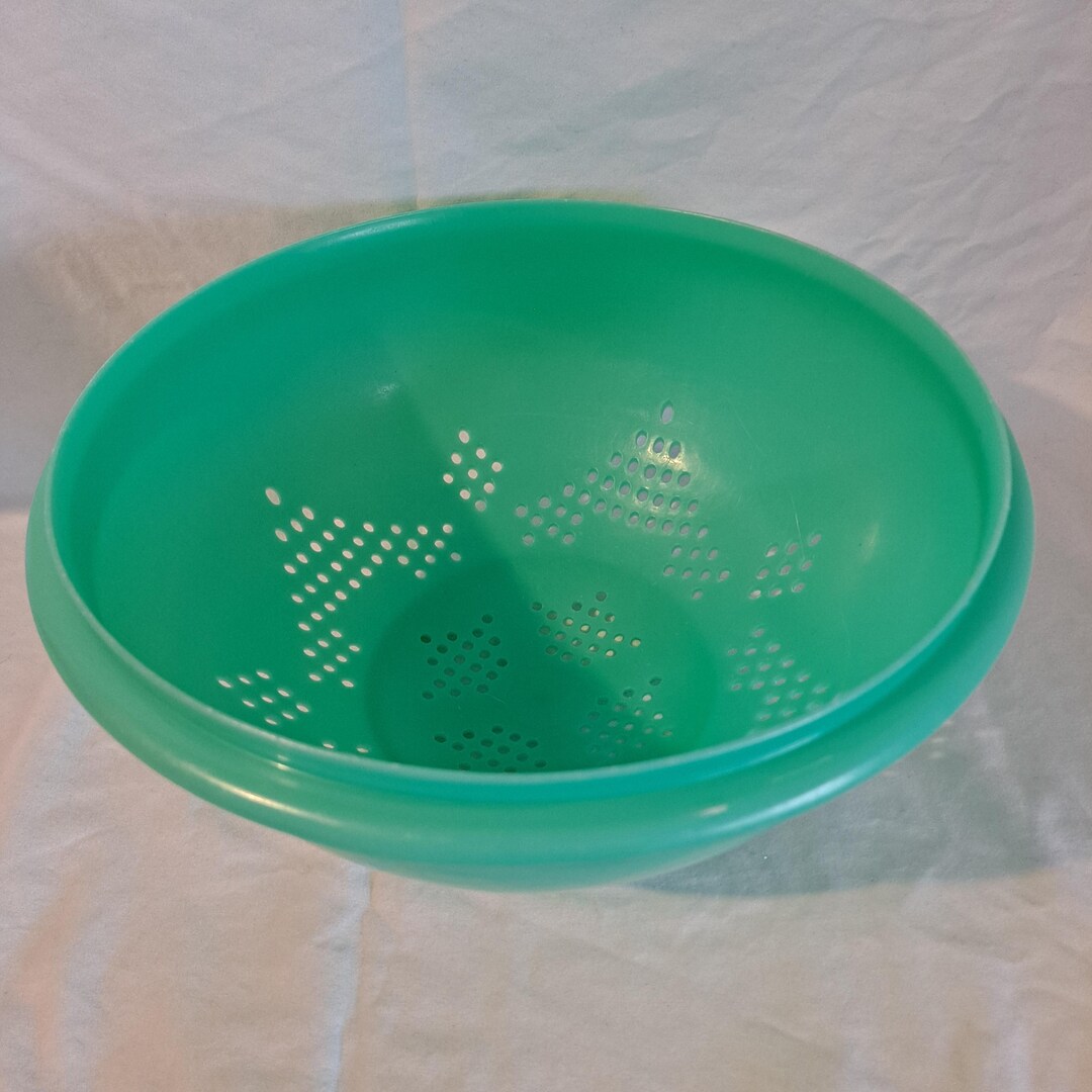 Vintage TUPPERWARE Jadeite Green COLANDER Pasta Spaghetti Strainer #339 ...