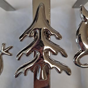 Lot 4 Metal Christmas STOCKING HOLDERS Clips Mantel Hanger Snowman Tree ...