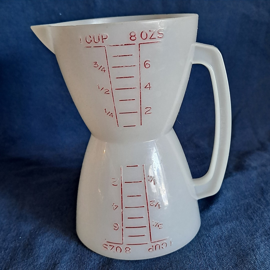 Vintage Tupperware TWIN MEASURING CUP Double Wet & Dry 1 Cup 8oz 2 ...