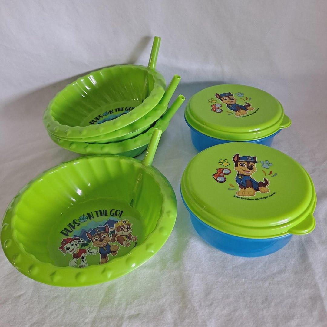 Zak Spin Master Lot 6 PAW PATROL Kids Cereal & Storage BOWLS Straws ...