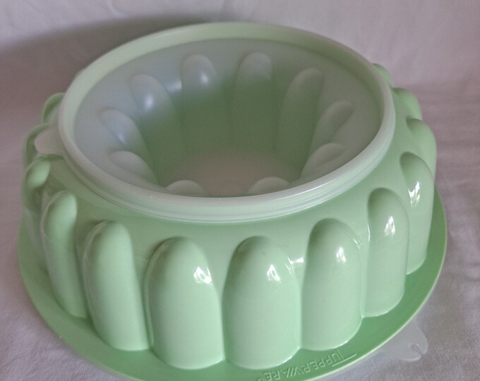 Vintage TUPPERWARE JEL-RING Jell-o Mold Ice 1202 Mint Green 3pc Gelatin ...